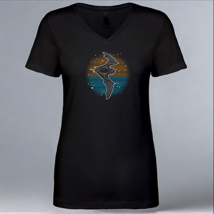 Bat World Sanctuary - Ladies V-Neck - Black – FLOAT Apparel