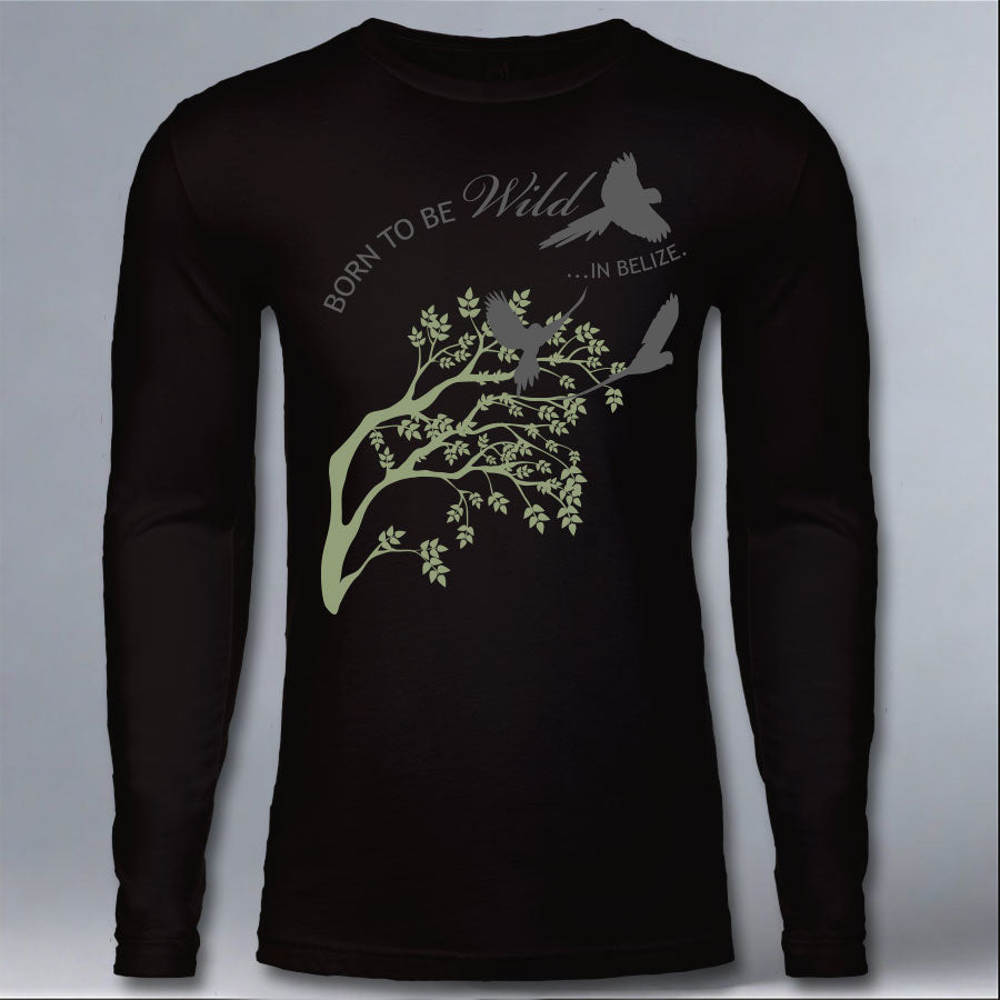 Belize Bird Rescue - Adult Long Sleeve - Black – FLOAT Apparel